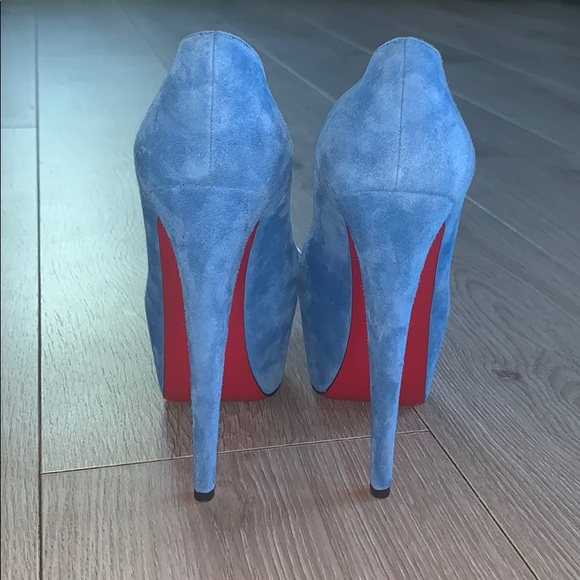 Christian Louboutin | Shoes | Suede Sky Blue Platform Christian ...